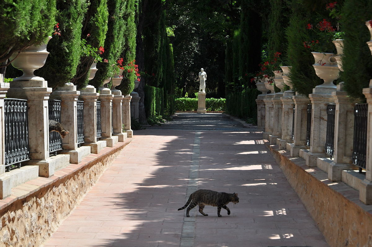 Jardines de Monforte Valencia with geometric hedges and classical architecture