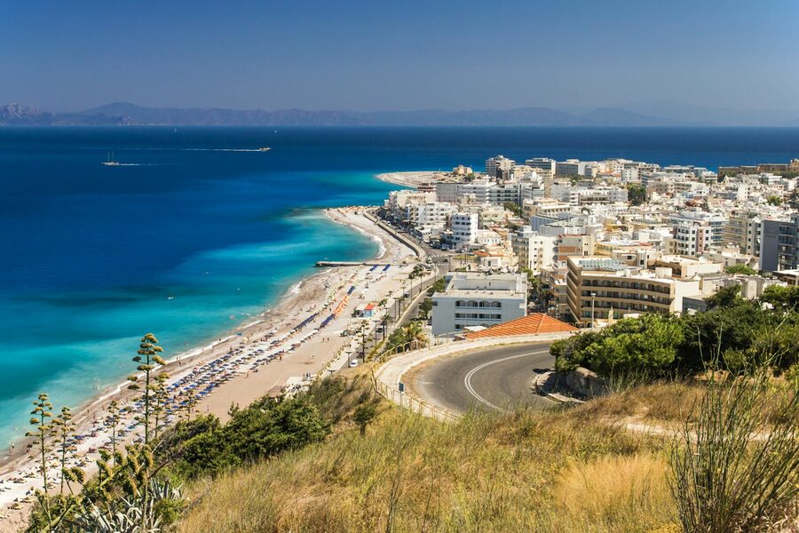 Aerial view of Rhodes beaches