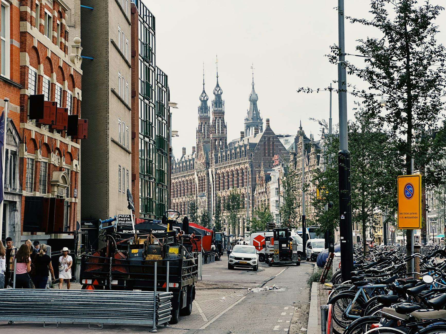 Amsterdam street scene near the Museumplein area with historic buildings