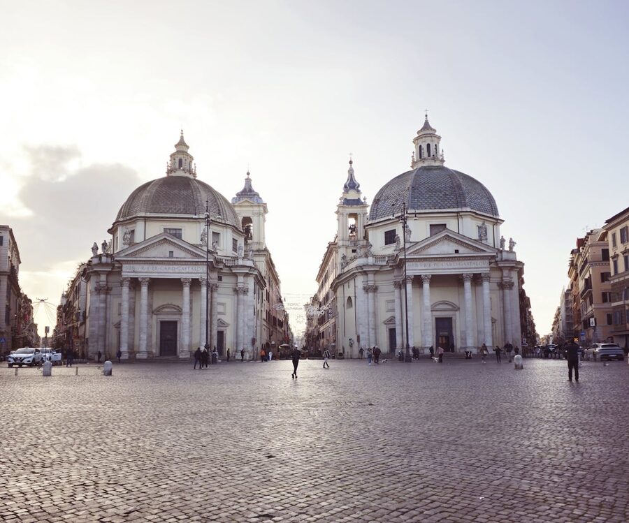 The twin churches at Piazza del Popolo in Rome