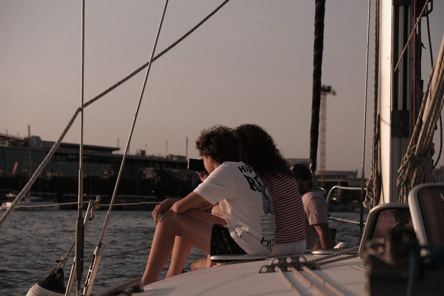 Relaxing sunset sailing experience on the Mediterranean near Barcelona