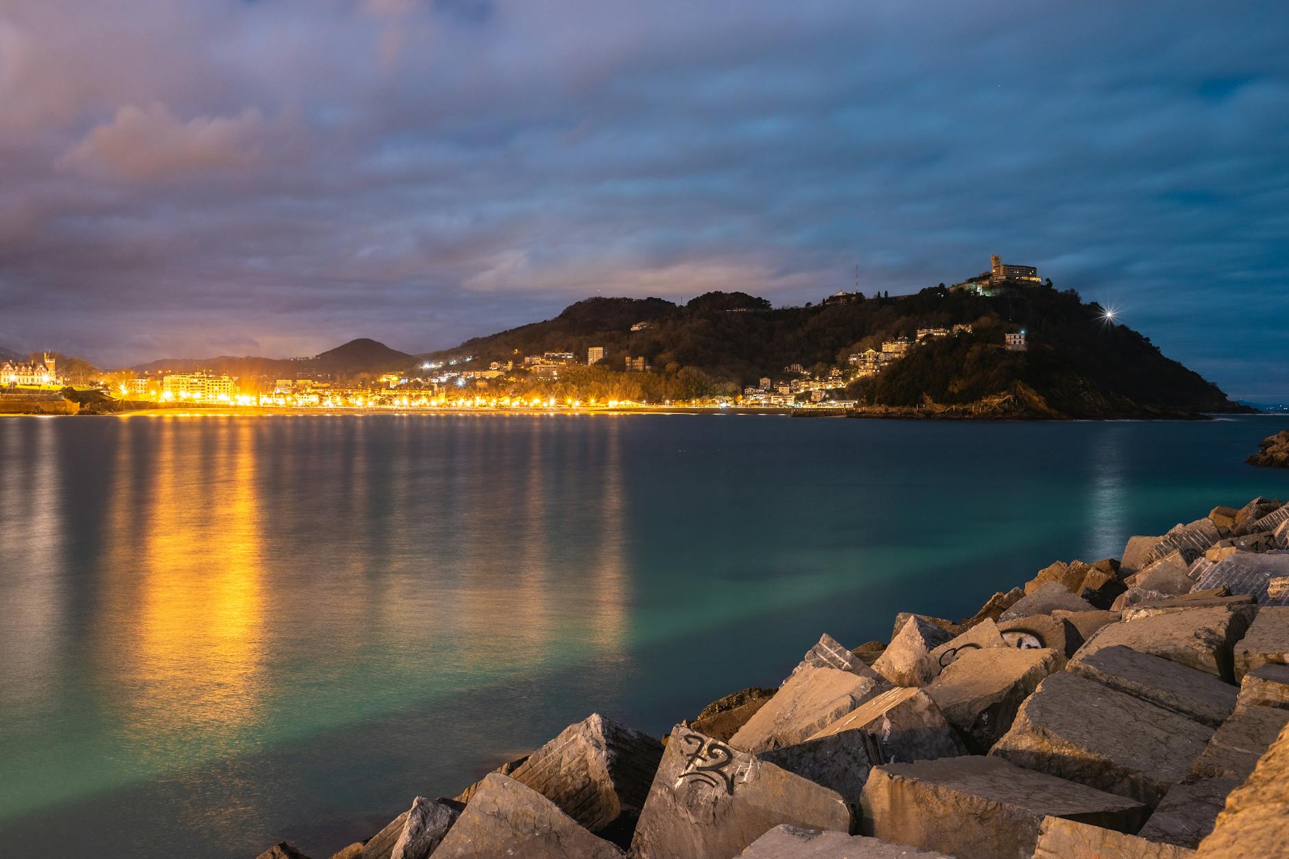 San Sebastian Beach Promenade Evening