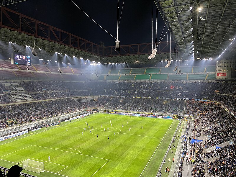 Interior of San Siro during Inter Milan match