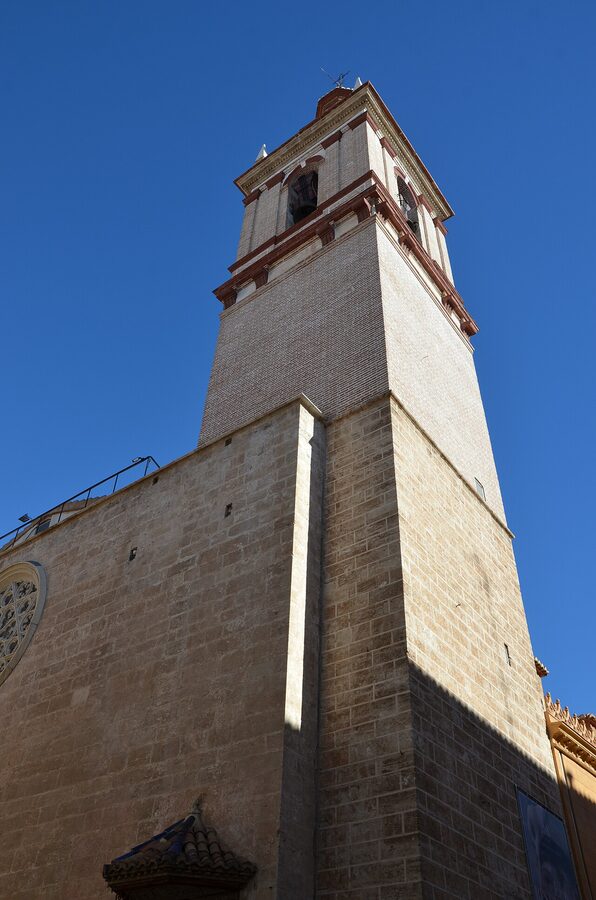 The exterior facade of the Church of Sant Nicolau in Valencia showing its modest Gothic exterior