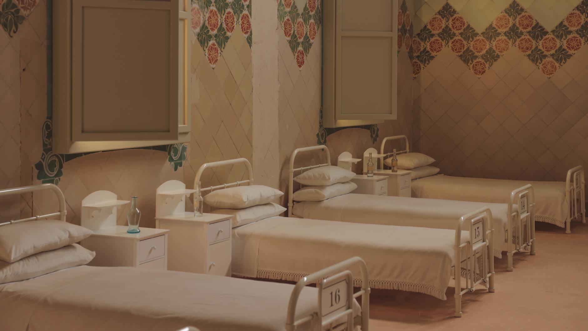 Restored vintage hospital ward at Sant Pau in Barcelona