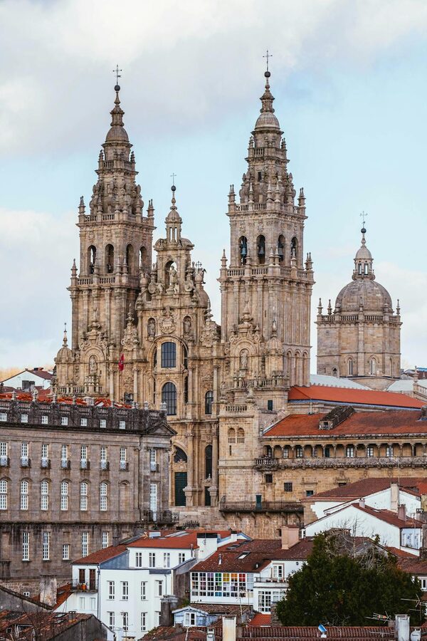 Santiago Cathedral rising above the old town rooftops