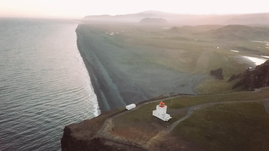 Dyrholaey natural rock arch in southern Iceland
