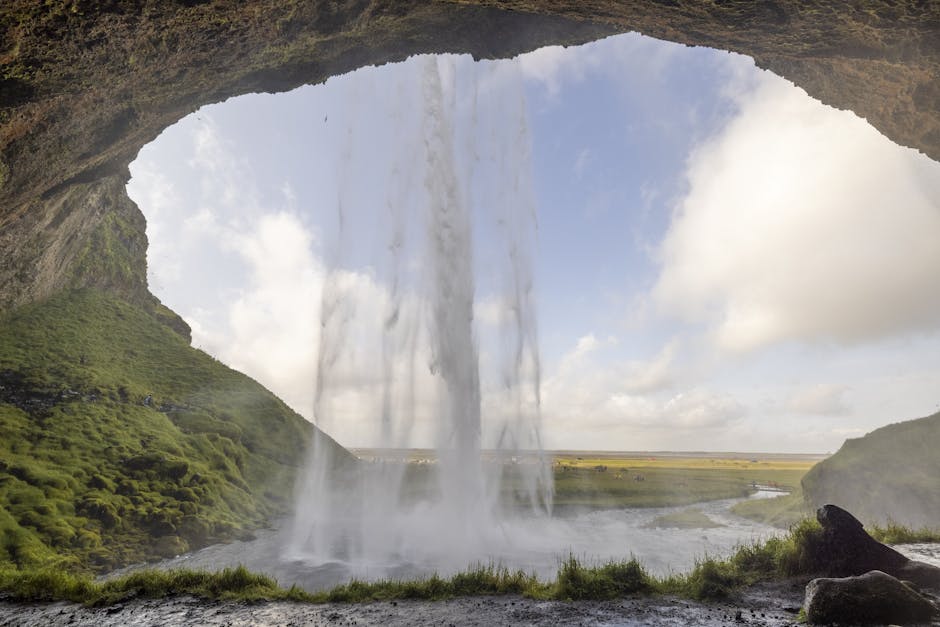 Seljalandsfoss waterfall on the south coast of Iceland