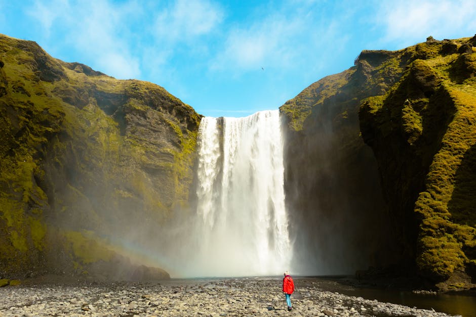 Skogafoss waterfall on the south coast of Iceland