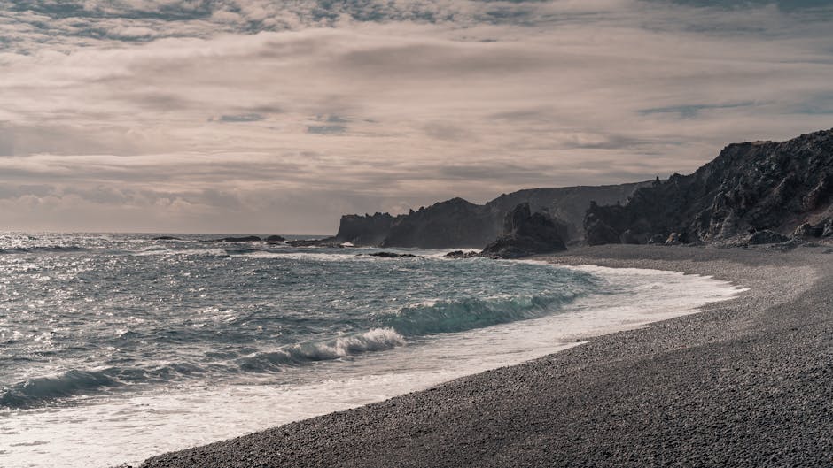 Scenic road along the south coast of Iceland