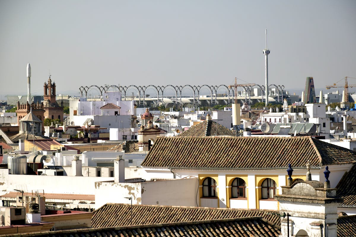 View across Seville historic rooftops and church towers