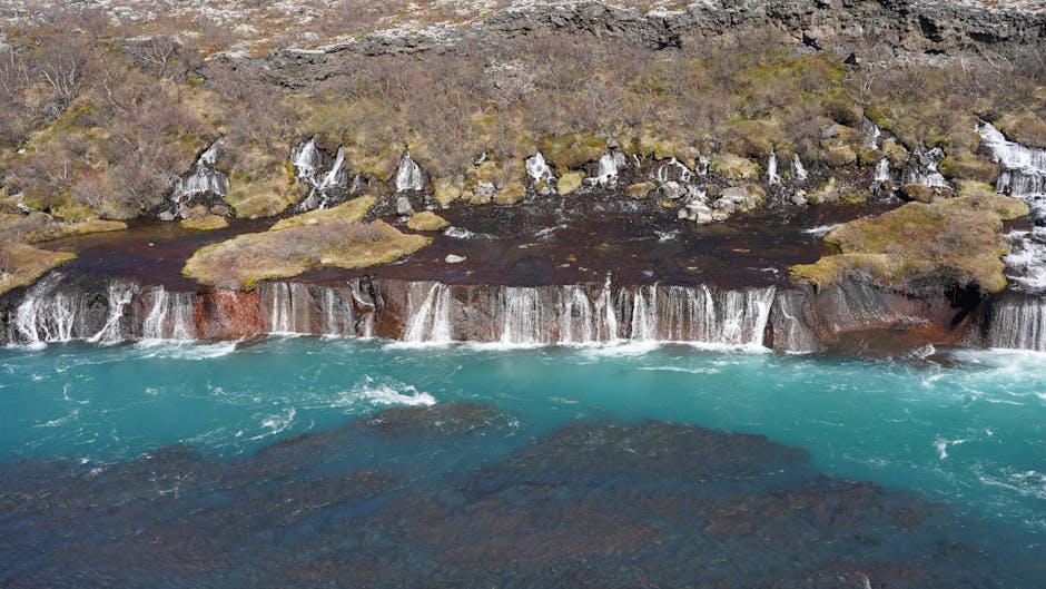 Clear glacial water flowing in Iceland