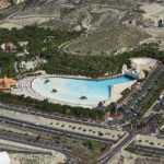 Aerial view of Siam Park water park in Costa Adeje, Tenerife