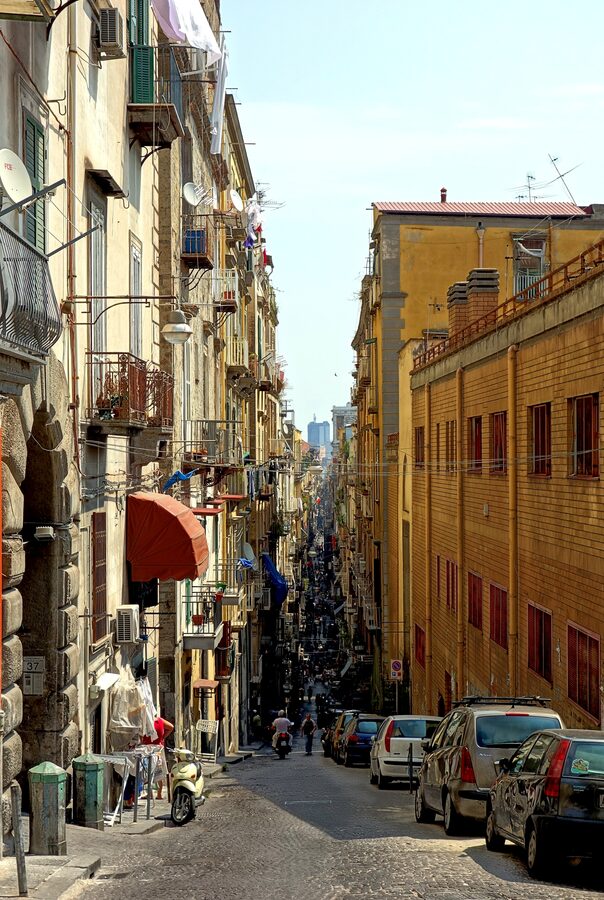 Spaccanapoli the historic straight street that splits Naples old city center