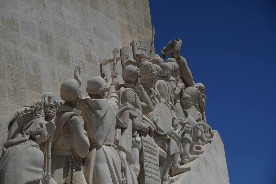 Stone sculptures on Monument to the Discoveries