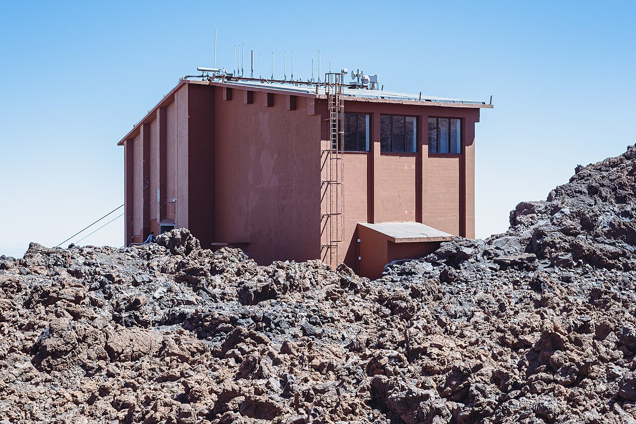 Teide cable car station with volcanic landscape