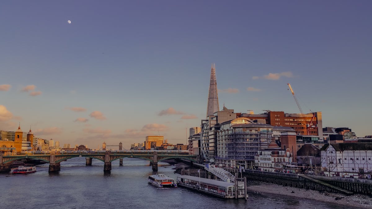 Panoramic view of the River Thames and London
