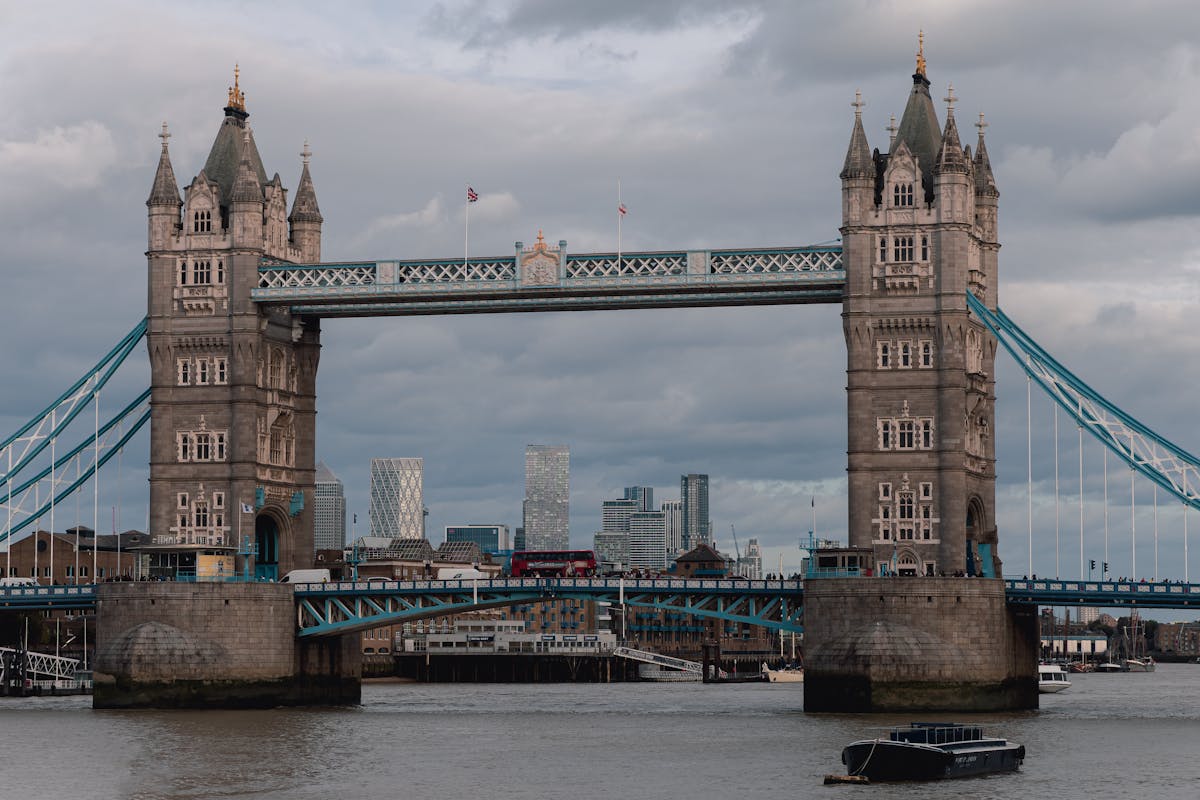 Tower Bridge seen from above in London