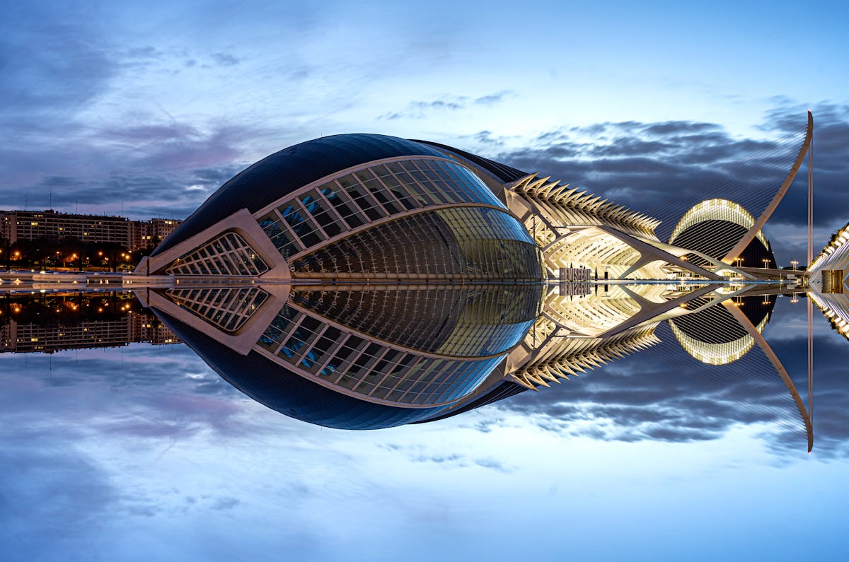 Valencia City Arts Sciences Twilight Reflection