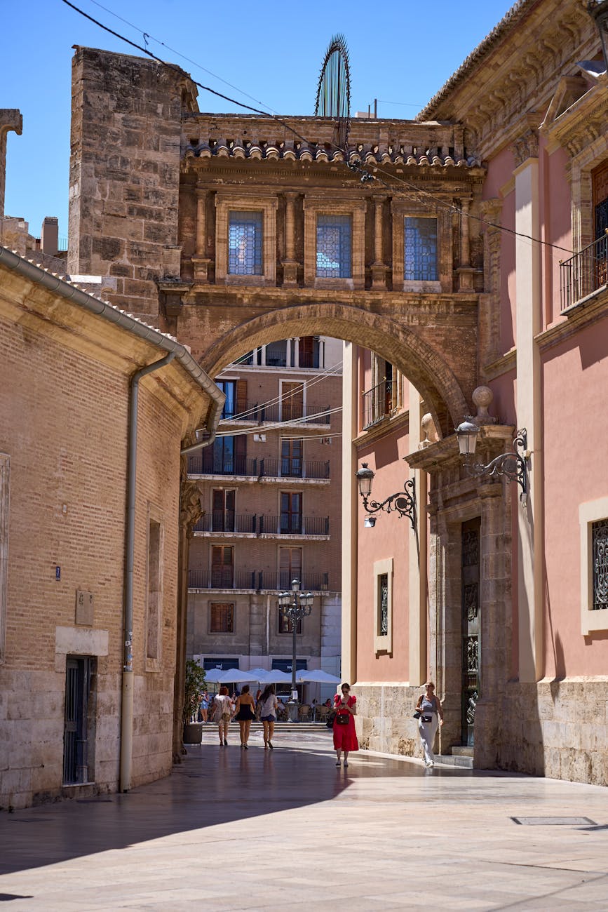 Medieval archway in Valencia's historic old town centre