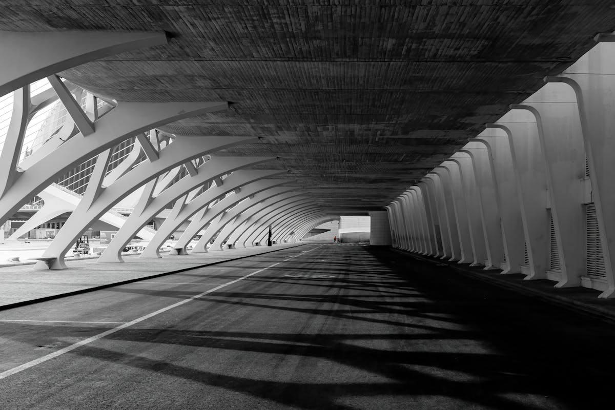 Palau de les Arts opera house in Valencia at evening with warm glow