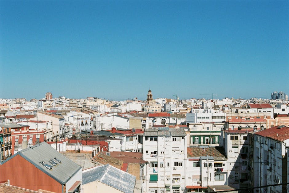 Panoramic view of Valencia skyline and surrounding landscape