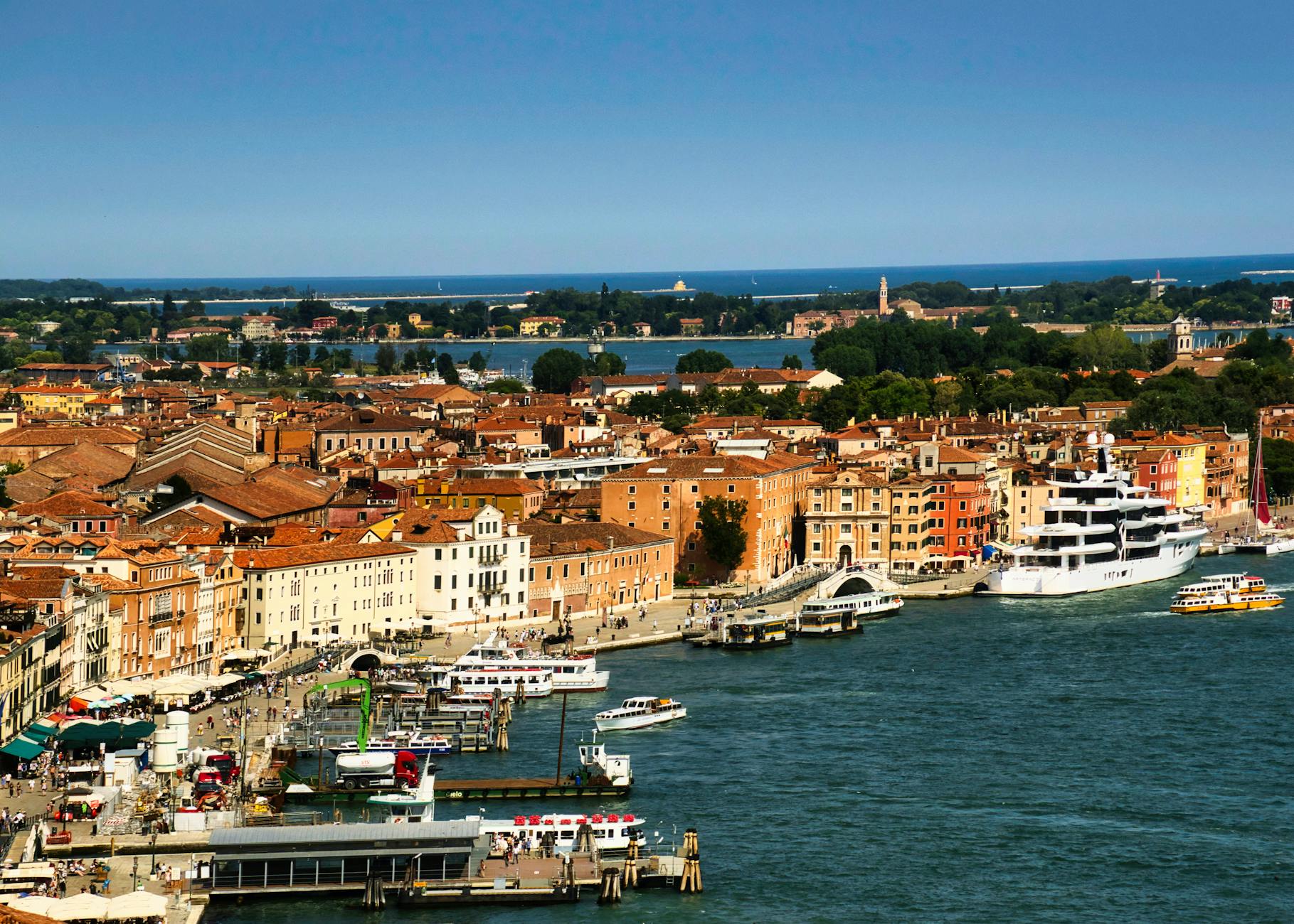 Aerial view of the historic Venetian waterfront