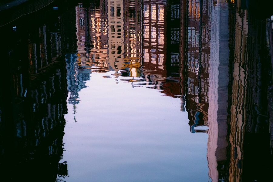 Vienna Danube canal reflection