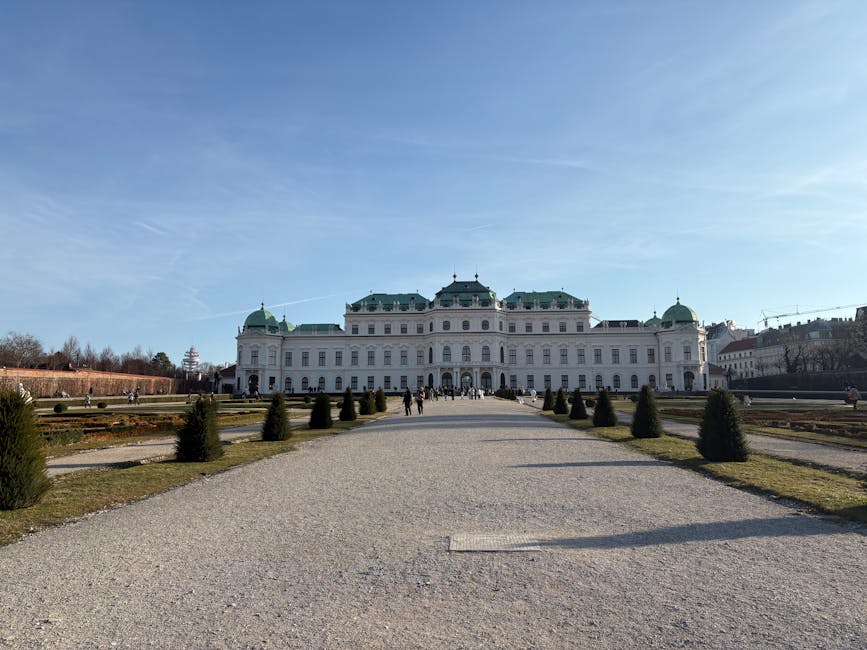 Formal gardens at Schönbrunn Palace in Vienna