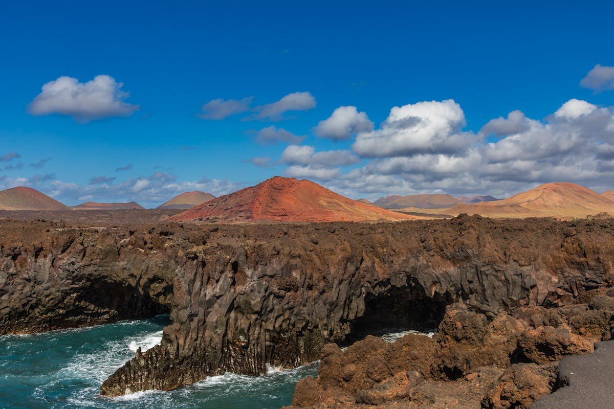 Dramatic volcanic landscape and rugged coastline in the Canary Islands