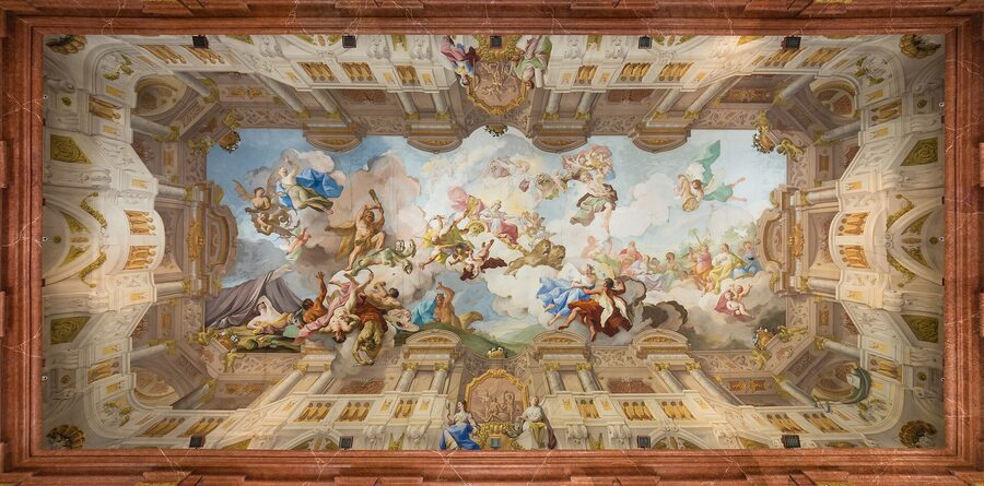 Marble Hall ceiling fresco at Stift Melk