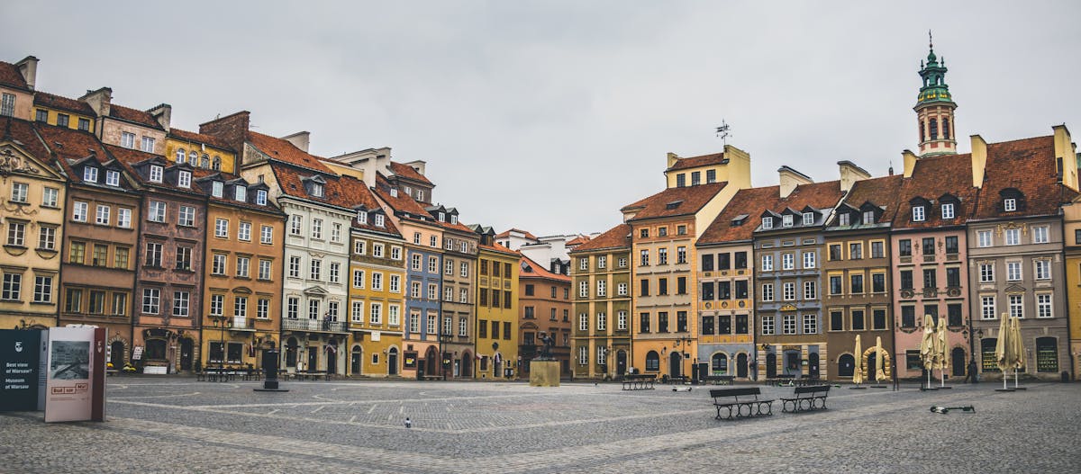 Old Town Market Square in Warsaw with colorful facades
