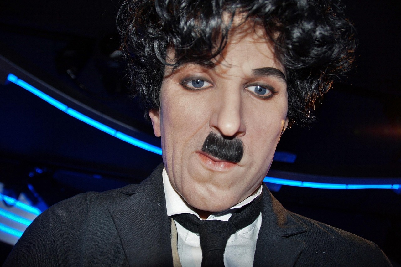 Wax figure of Charlie Chaplin in a wax museum