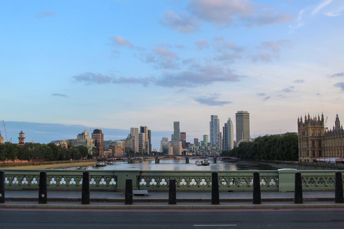 London skyline with River Thames and landmarks