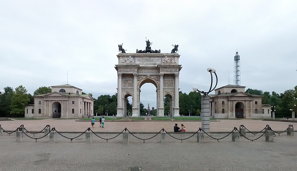 Arco della Pace triumphal arch at Porta Sempione in Milan
