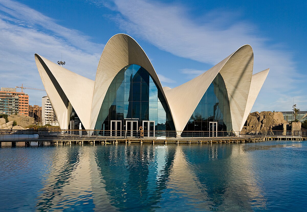 The Oceanografic aquarium building exterior in Valencia Spain