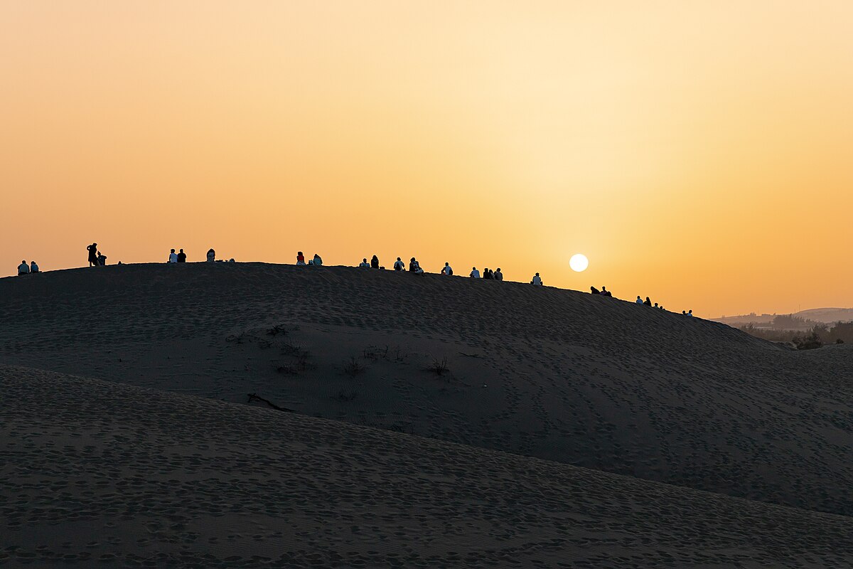 Golden sunset over the Maspalomas Dunes in Gran Canaria