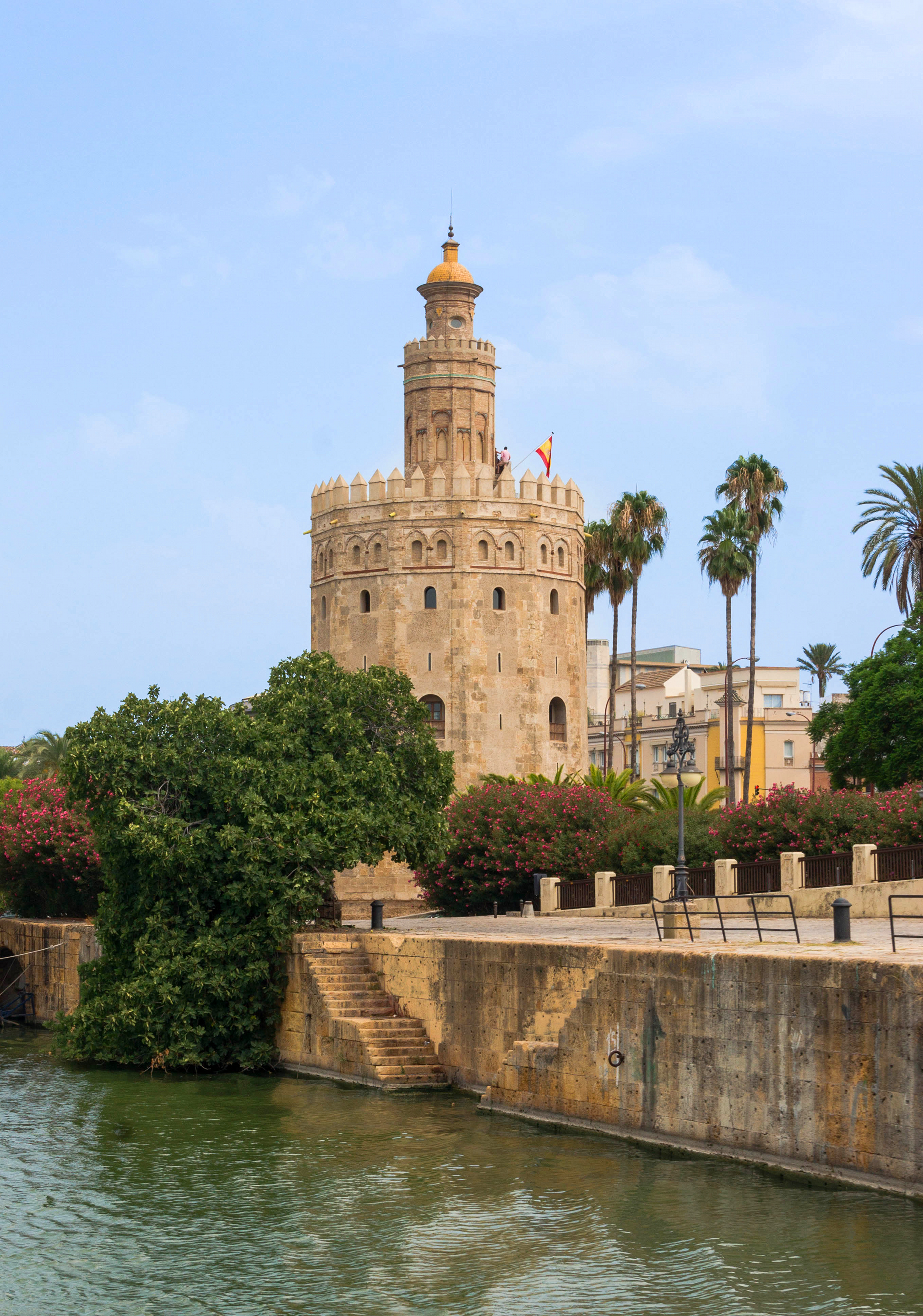 Torre del Oro medieval watchtower on the banks of the Guadalquivir River in Seville Spain