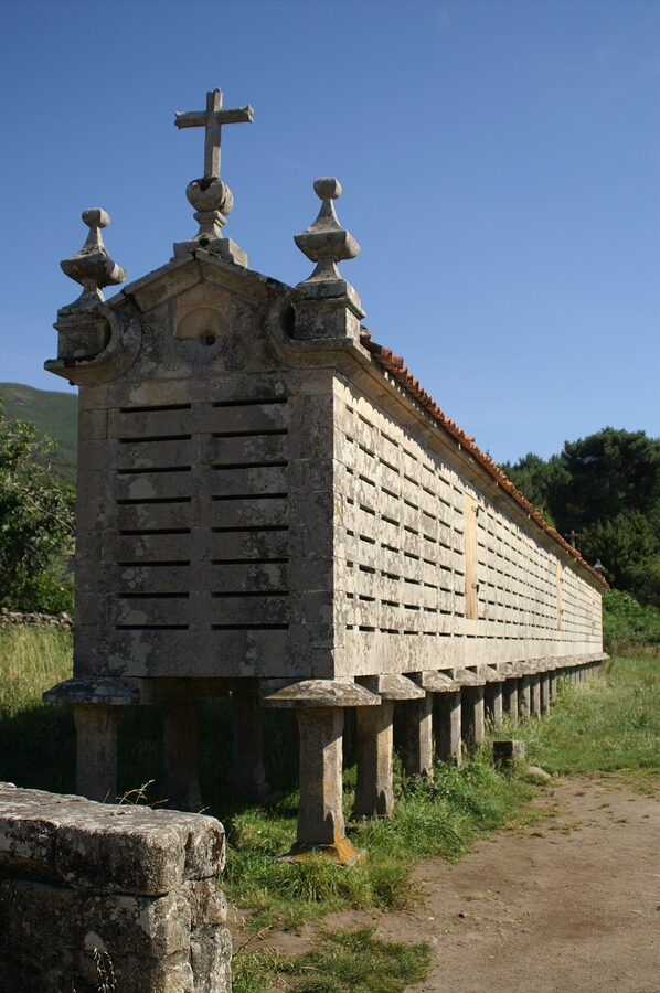 The Horreo de Carnota, one of the longest traditional granaries in Galicia Spain