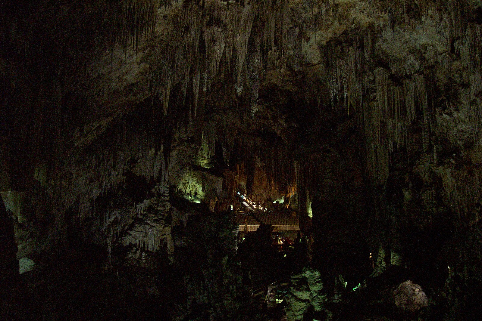 Visitor walkway through illuminated chambers of the Caves of Nerja